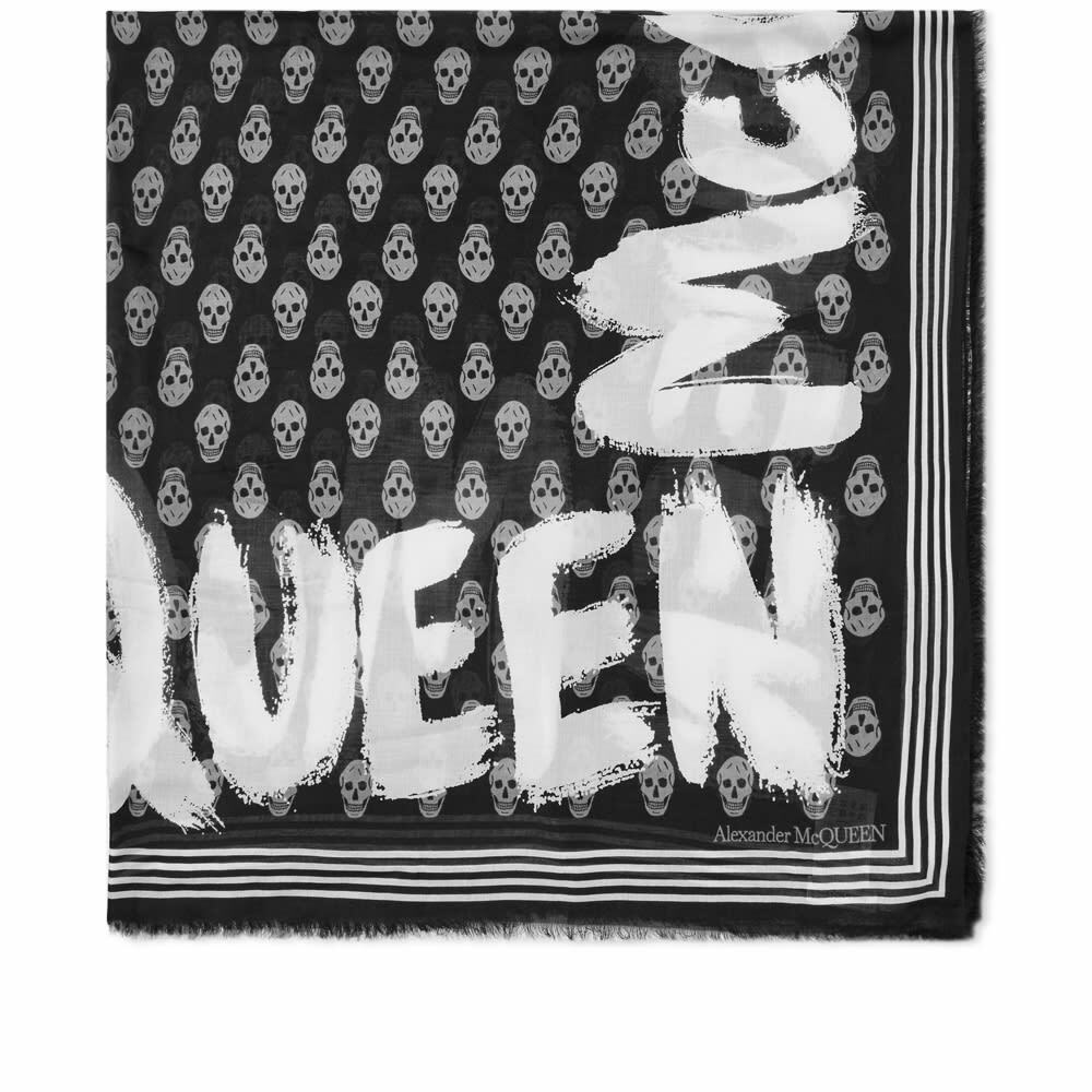 Alexander McQueen Women's Graffiti Biker Scarf in Black/Ivory Alexander ...