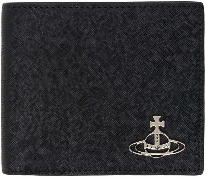 Vivienne Westwood Black Billfold Saffiano Wallet Vivienne Westwood
