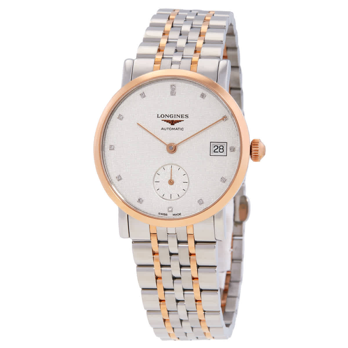 Longines Elegant Automatic Diamond Silver Dial Ladies Watch L43125777 ...