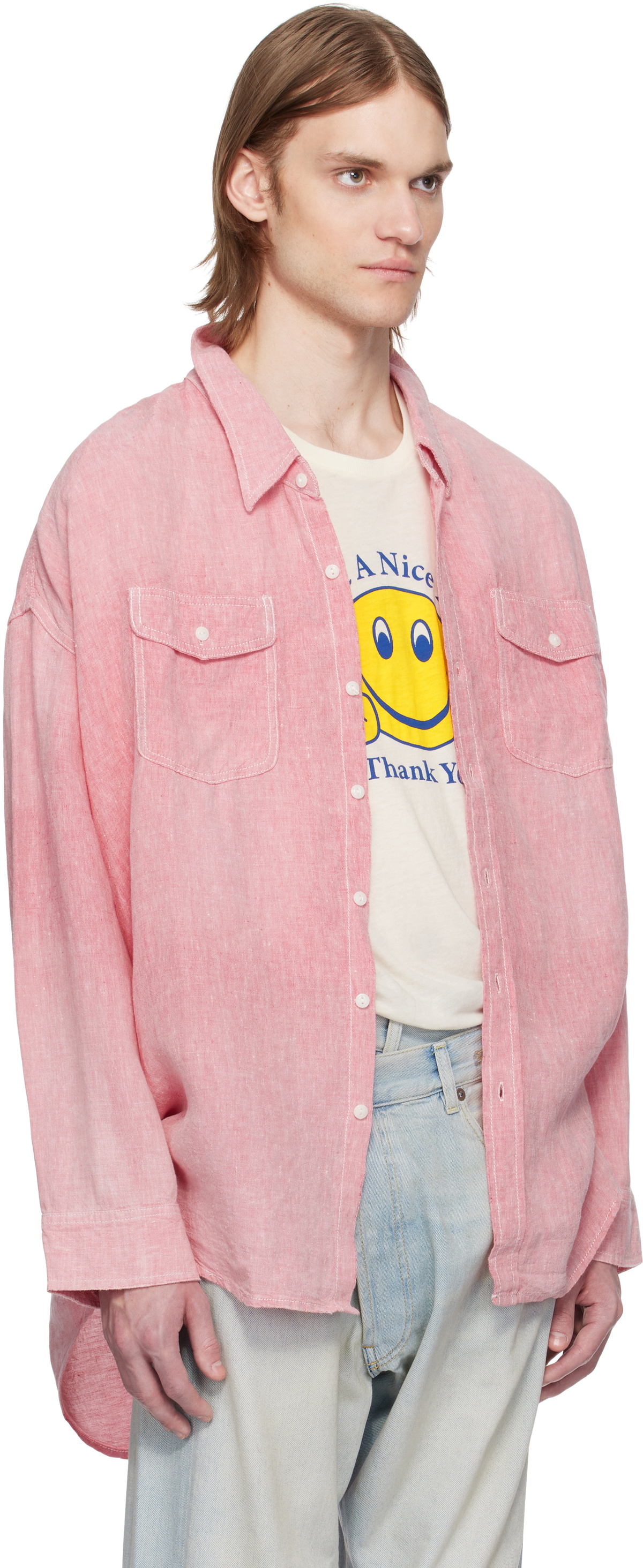 R13 Red Drop Neck Work Shirt R13