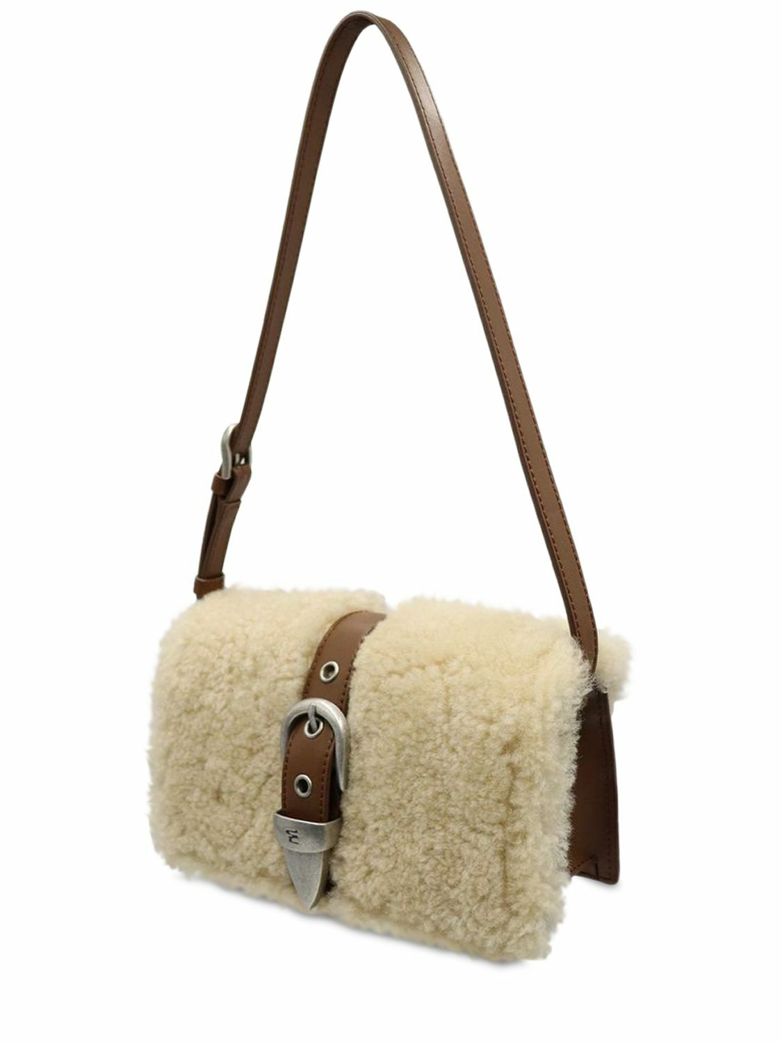 MARGE SHERWOOD - Belted Flap Shearling Shoulder Bag Marge Sherwood
