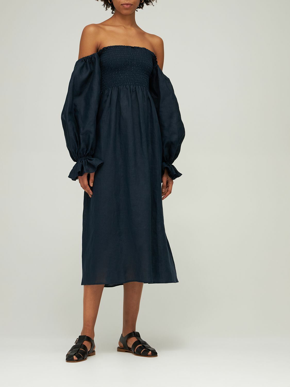 SLEEPER - Atlanta Linen Midi Dress Sleeper