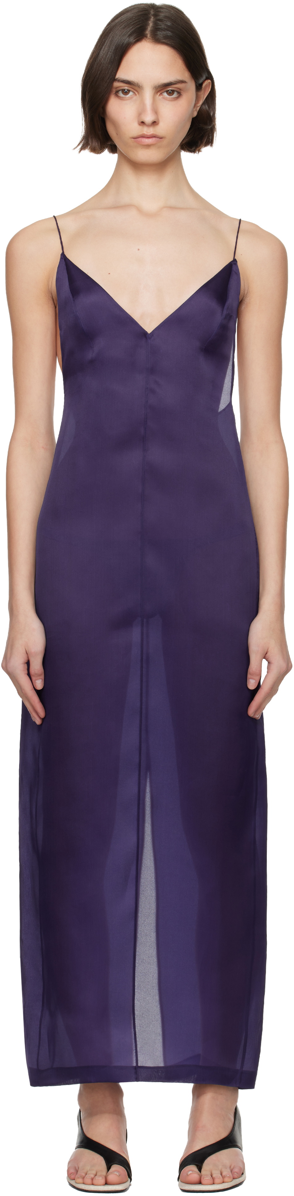 KHAITE Purple Tulula Maxi Dress Khaite