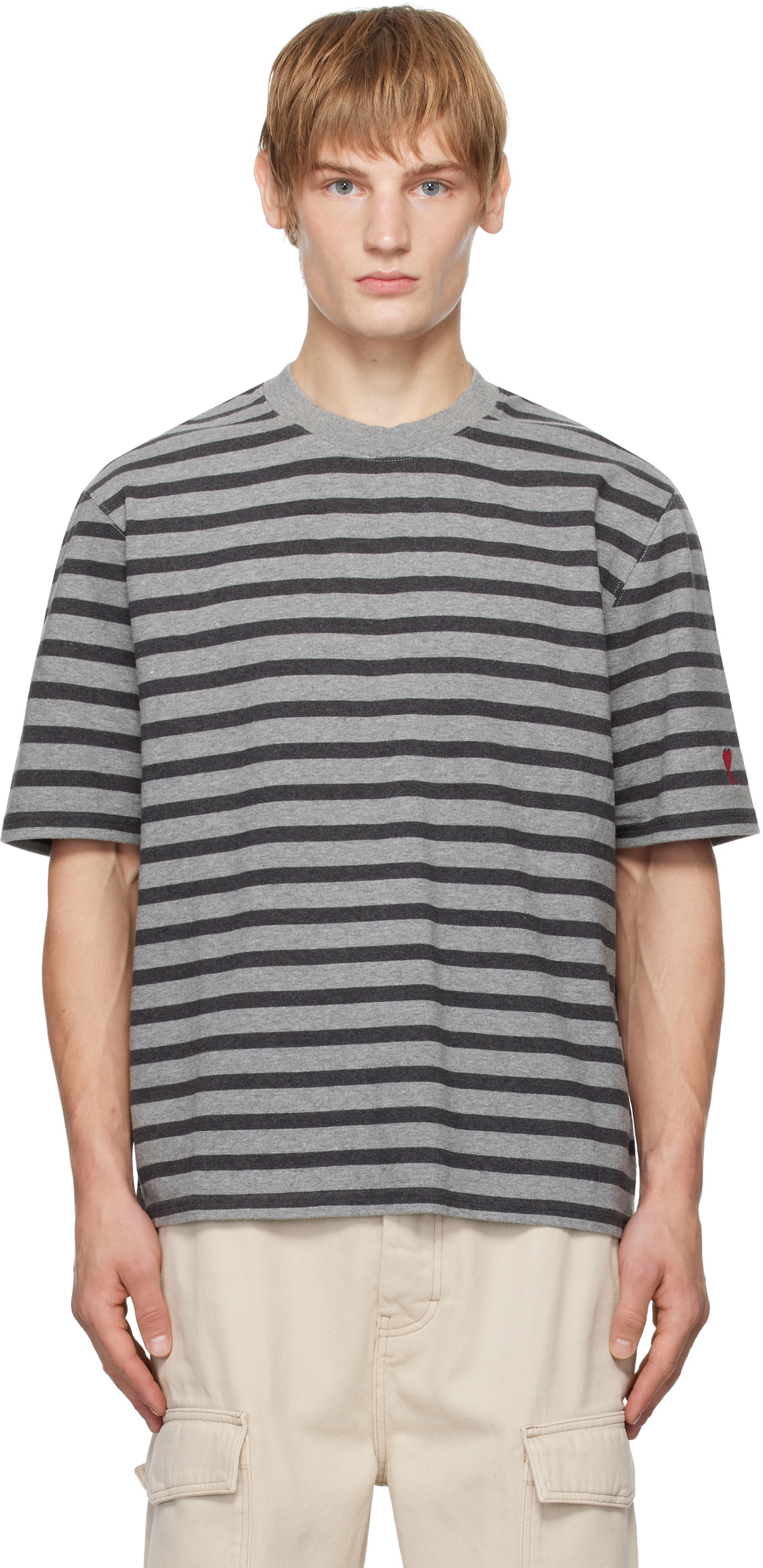 AMI Paris Gray Sailor T-shirt AMI