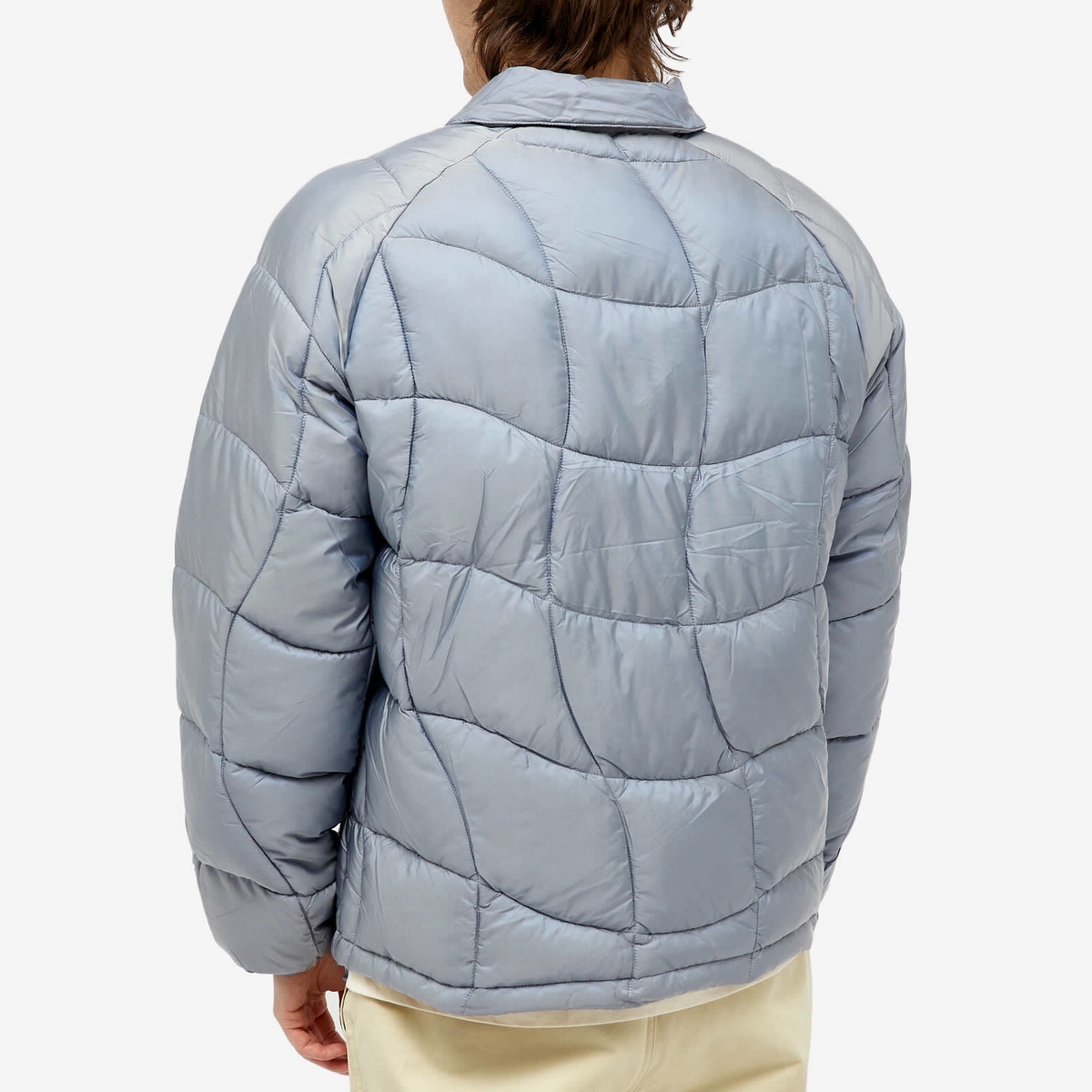 Dime Men's Wave Puffer Jacket in Silver Grey Dime