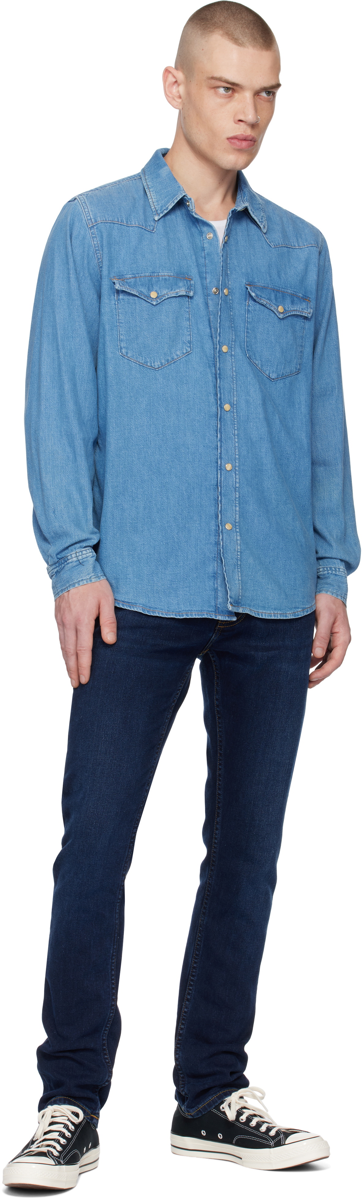 Nudie Jeans Blue George Denim Shirt Nudie Jeans Co