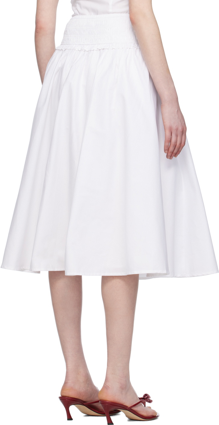 GUIZIO White Fontana Midi Skirt GUIZIO