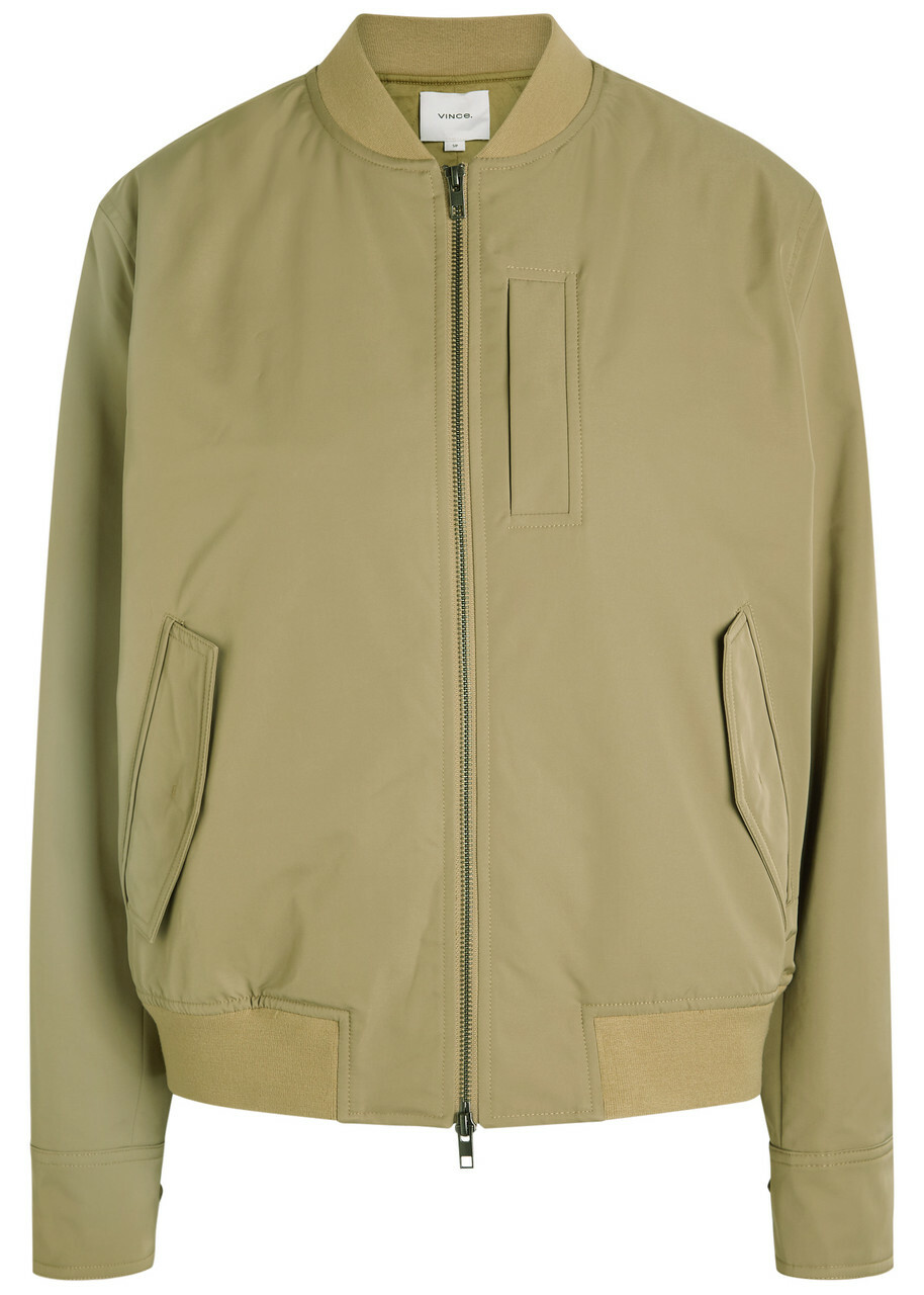 Vince Shell Bomber Jacket Beige Vince