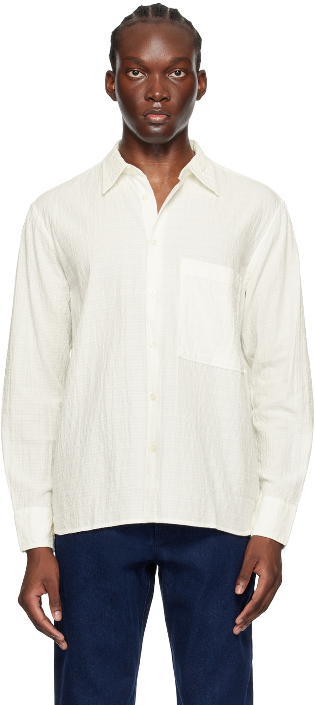 Universal Works White Square Pocket Shirt Universal Works
