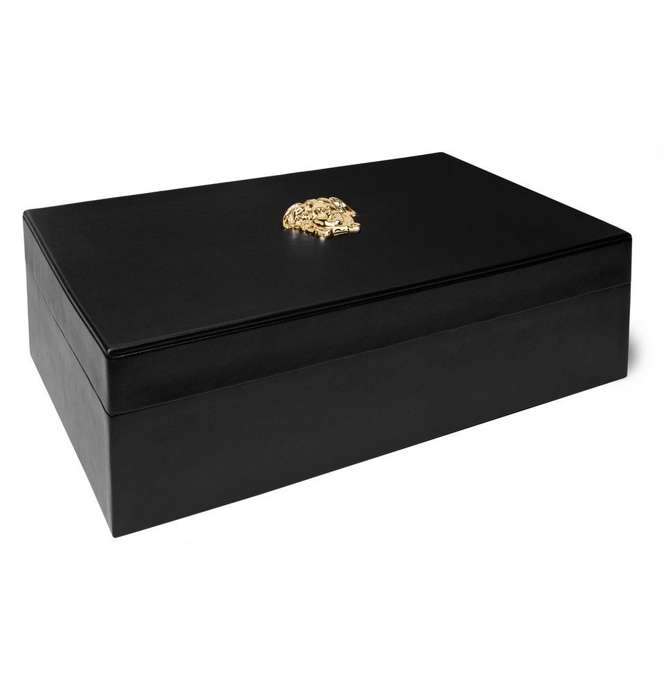 Versace - Barocco Leather and Wood Humidor - Black Versace