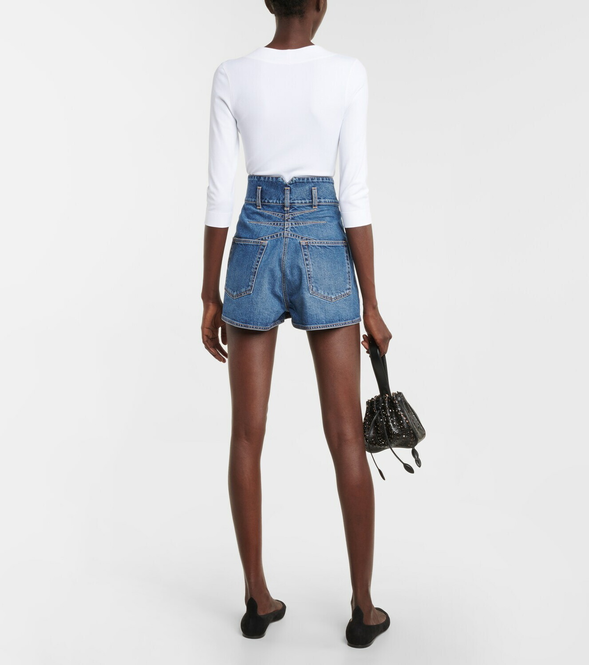 Alaïa High-rise denim shorts ALAÏA