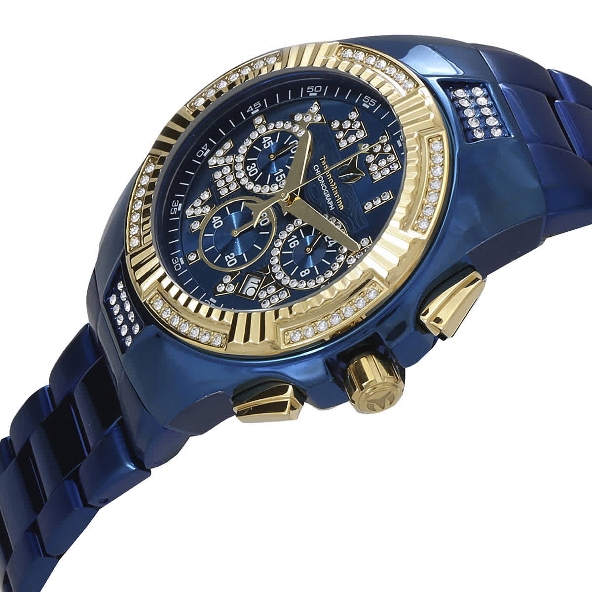 Technomarine Cruise Chronograph Quartz Crystal Blue Dial Mens Watch TM ...