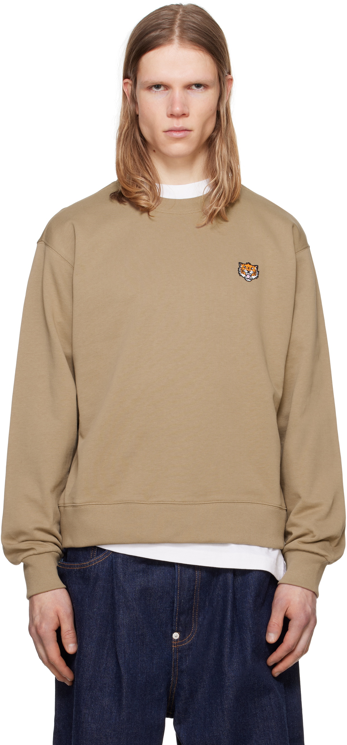 Kenzo Tan Kenzo Paris 'KENZO Happy Tiger' Embroidered Sweatshirt Kenzo