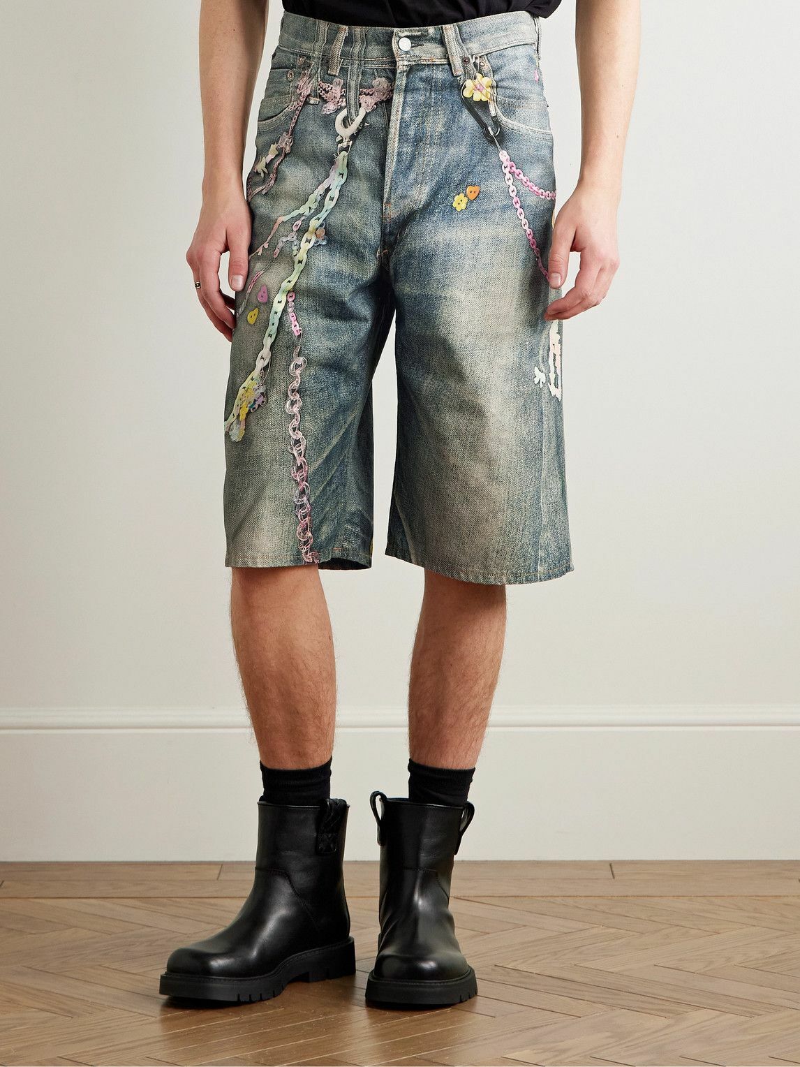 Acne Studios - Judda Straight-Leg Printed Denim Shorts - Blue Acne Studios