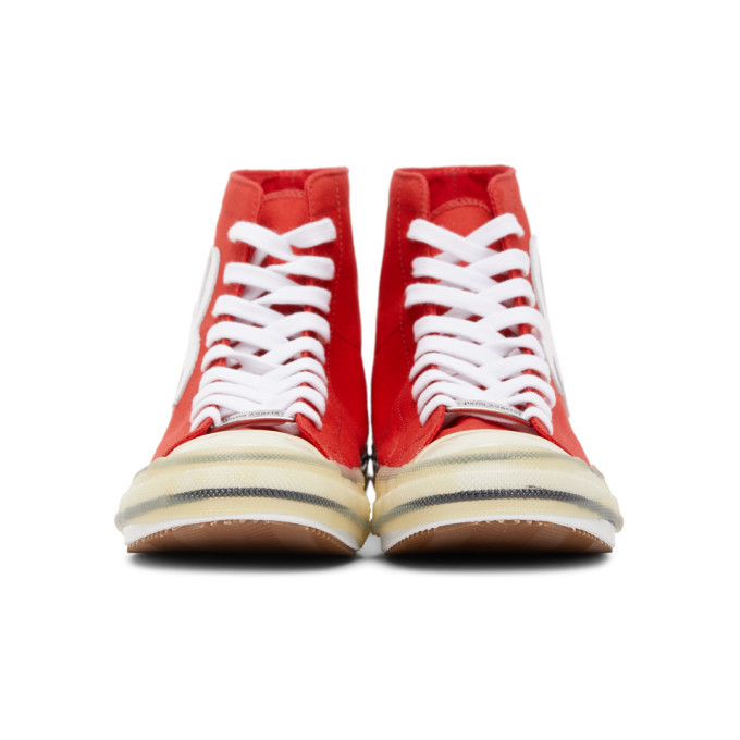 Palm Angels Red Palm Vulcanized High Top Sneakers Palm Angels