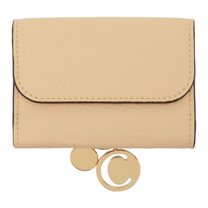 Chloe Beige Small Alphabet Compact Wallet Chloe