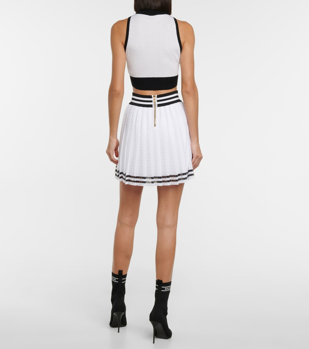 Balmain - High-neck wool-blend crop top Balmain