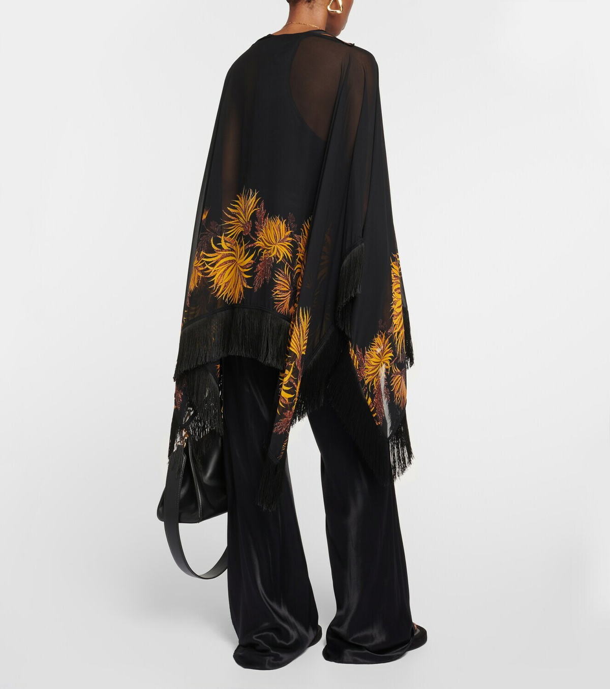 Etro Fringed printed silk cape Etro