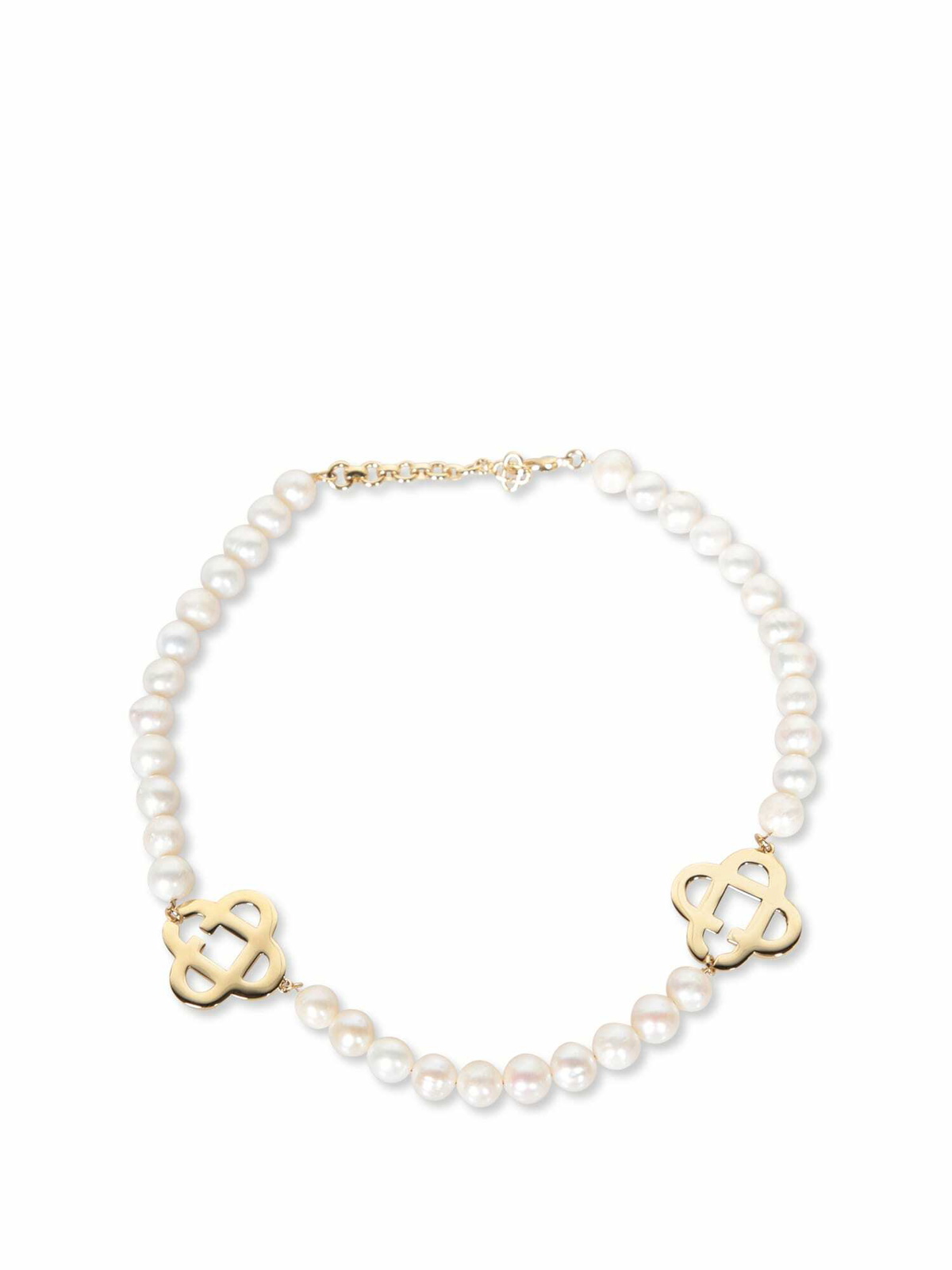 Casablanca Gold Logo Pearl Necklace Casablanca