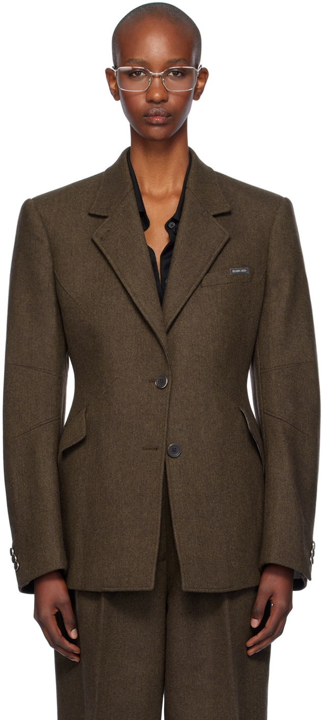 Helmut Lang Brown Apex Sculpted Blazer Helmut Lang