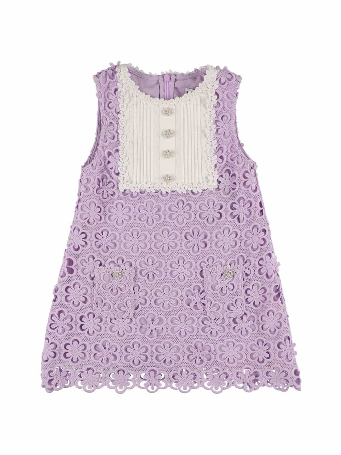 SELF-PORTRAIT Floral Lace Dress with Decorative Buttons Self-Portrait