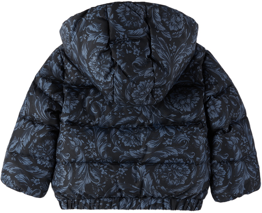 Versace Baby Navy Barocco Down Jacket Versace