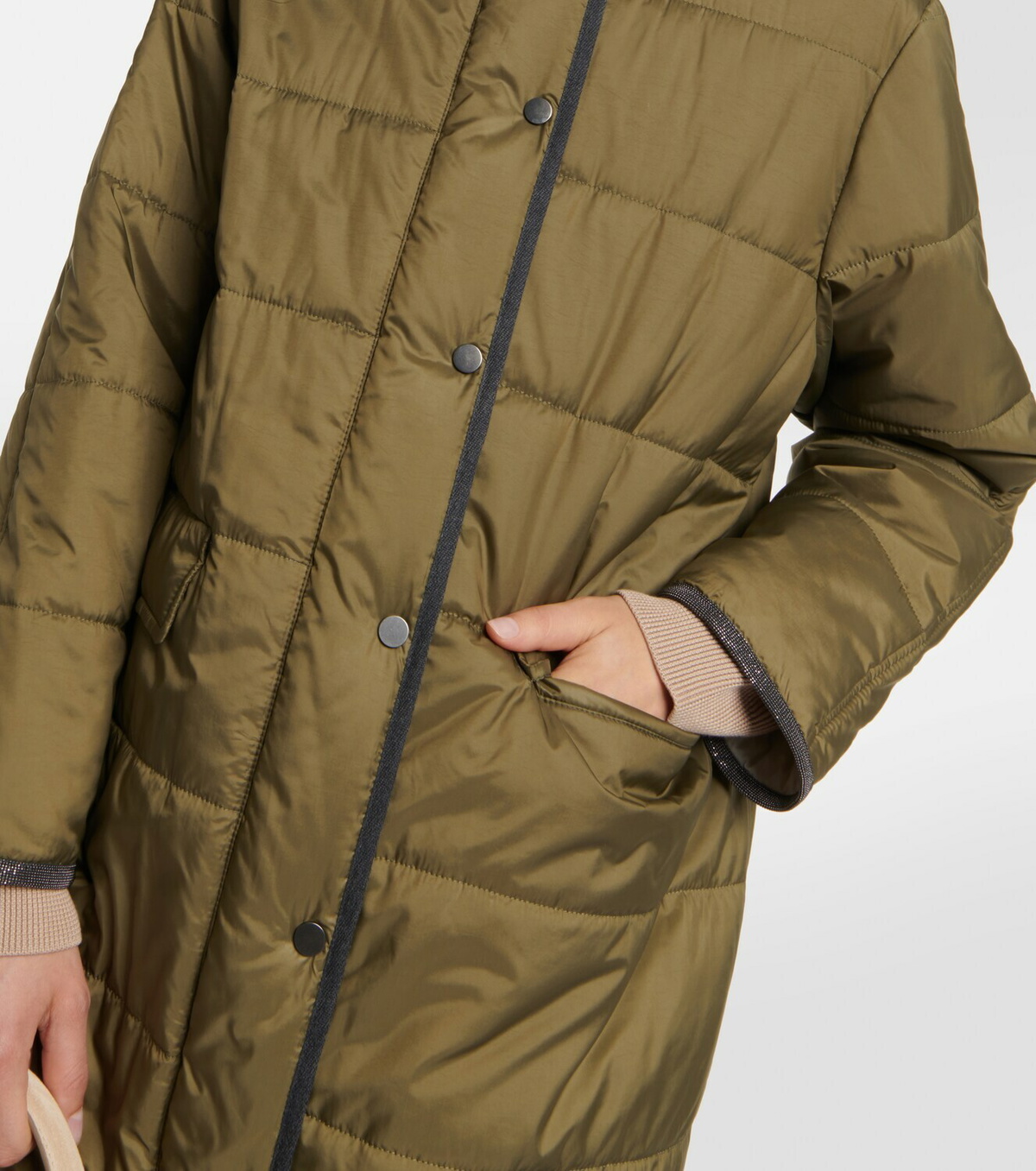 Brunello Cucinelli Shearling-trimmed padded coat Brunello Cucinelli