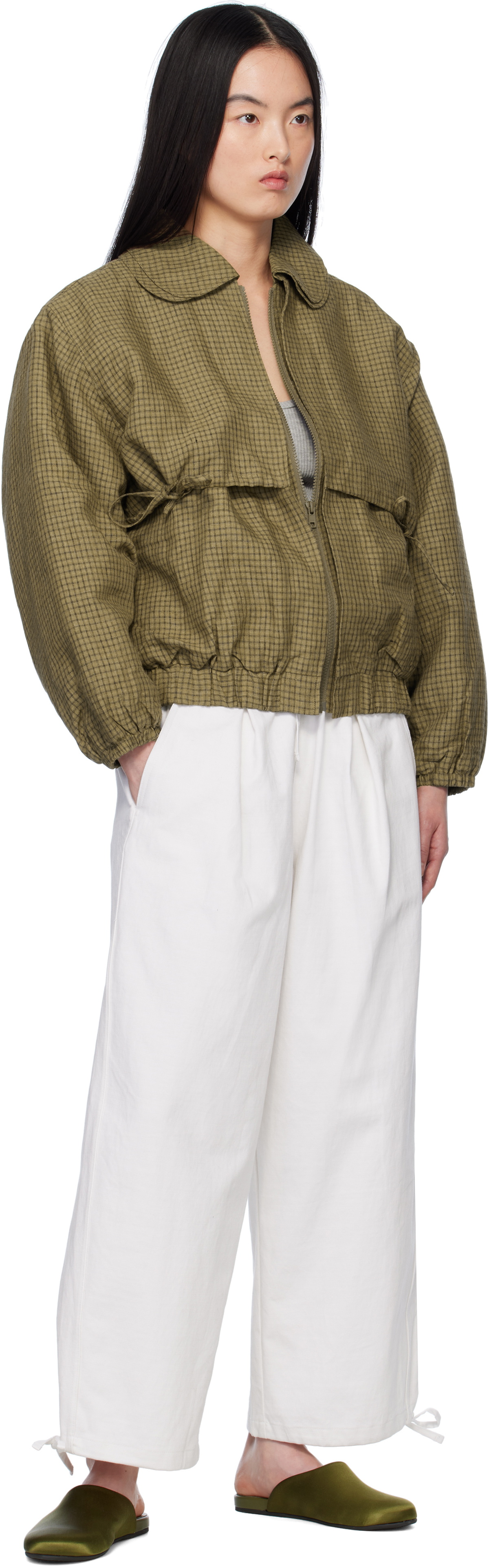 Deiji Studios Green Double Layered Jacket Deiji Studios