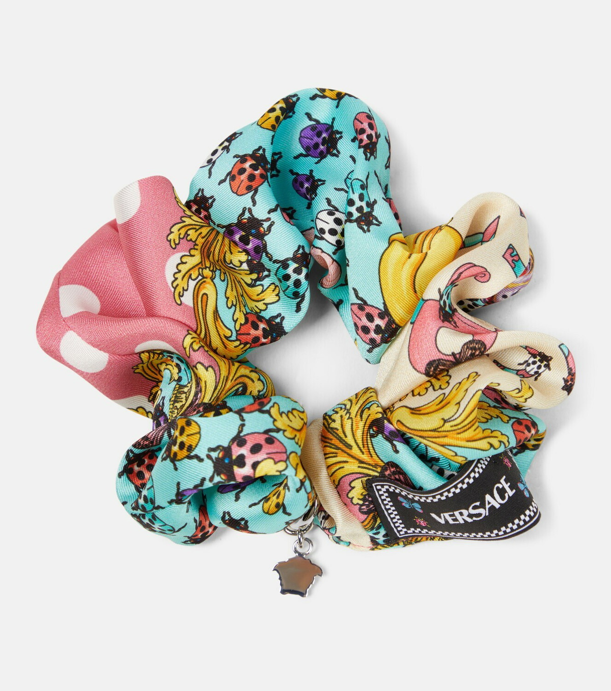 Versace Printed satin scrunchie Versace