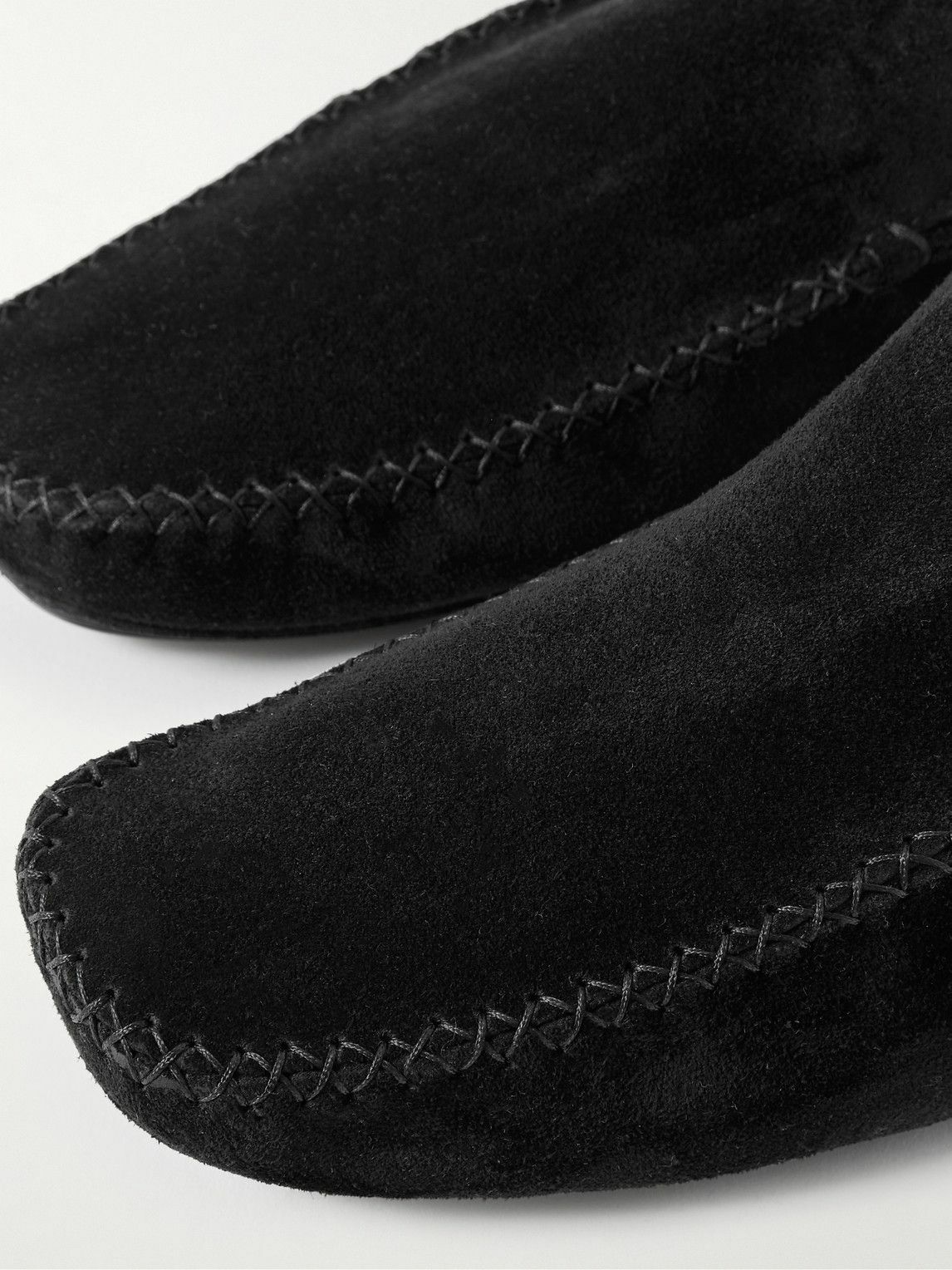 Manolo Blahnik - Crawford Suede Slippers - Black Manolo Blahnik
