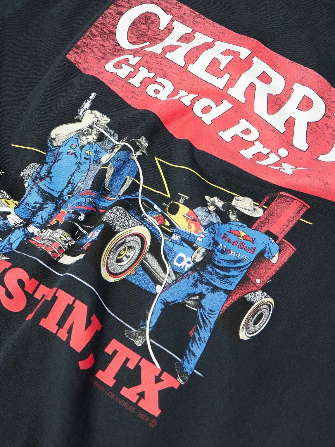 Cherry Los Angeles - Oracle Red Bull Racing Logo-Print Cotton-Jersey T ...