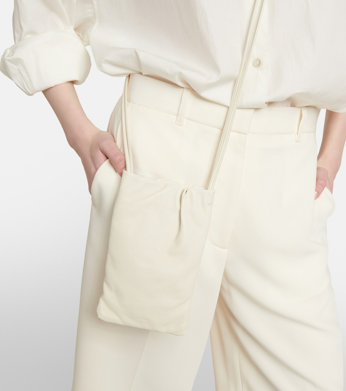 The Row - Drawstring leather shoulder bag The Row