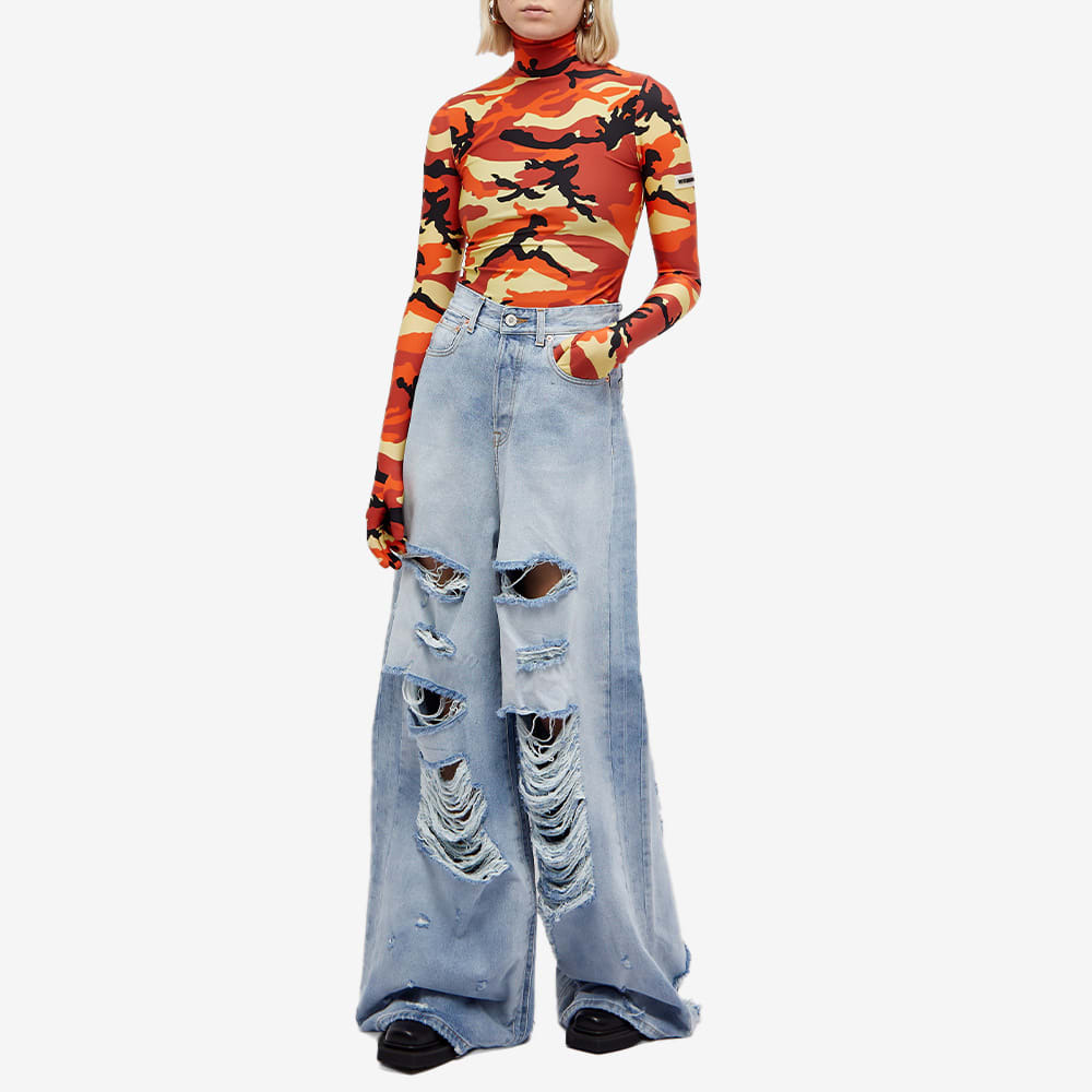 Vetements Women's Camo Styling Top with Gloves in Orange Vetements