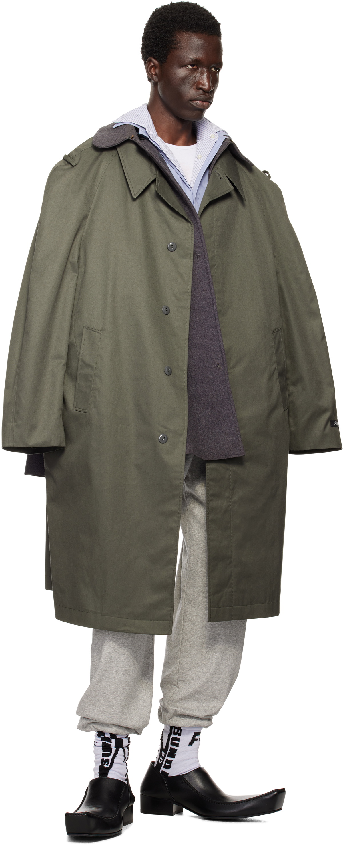 Prototypes Khaki Cut Up Trench Coat PROTOTYPES