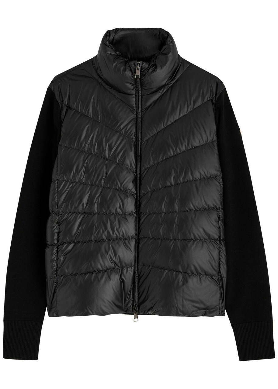 Moncler Quilted Shell and Wool Jacket Black Moncler