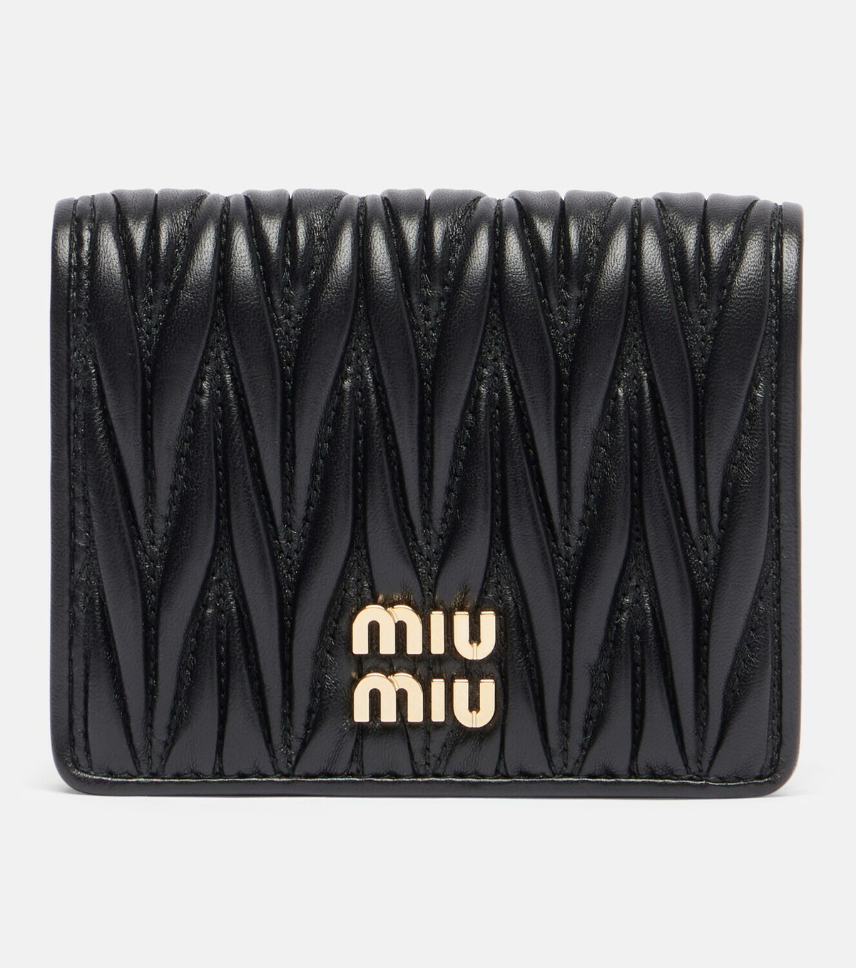Miu Miu Logo matelassé leather wallet Miu Miu