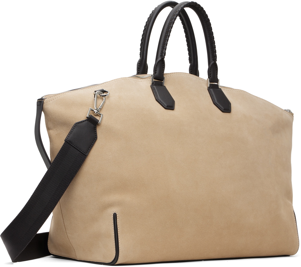 BOSS Beige Suede Duffle Bag BOSS