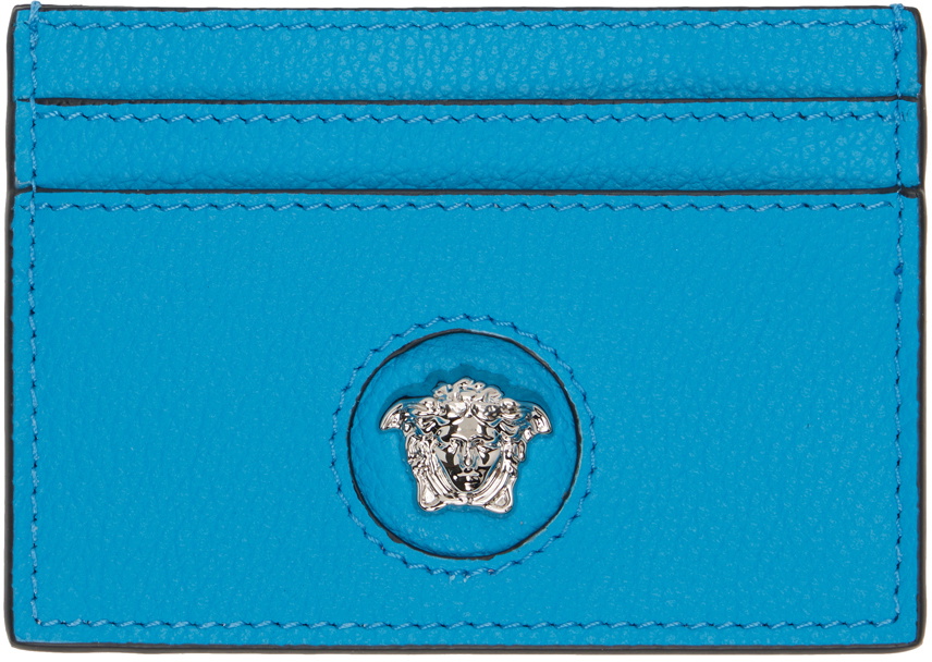 Versace Blue 'La Medusa' Card Holder Versace