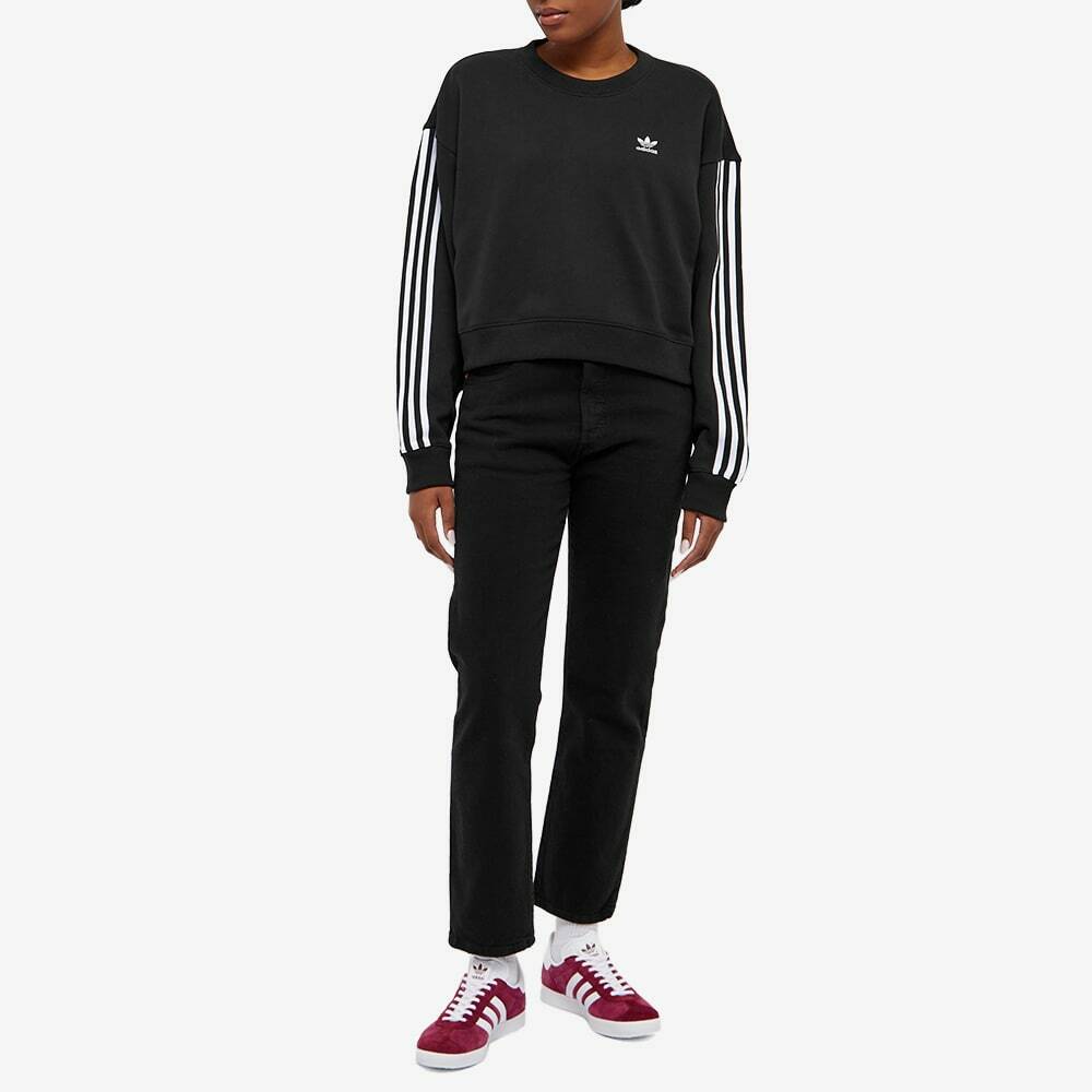 Adidas Women's 3 Stripes Cropped Sweat in Black adidas