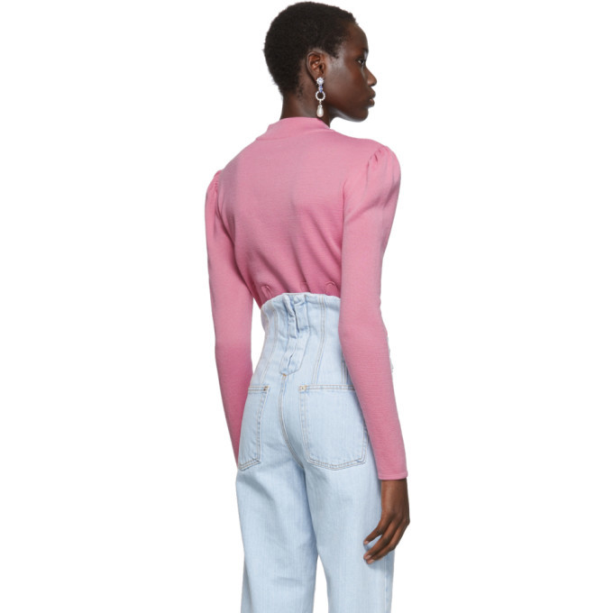 Pushbutton Pink Knit Bustier Sweater Pushbutton