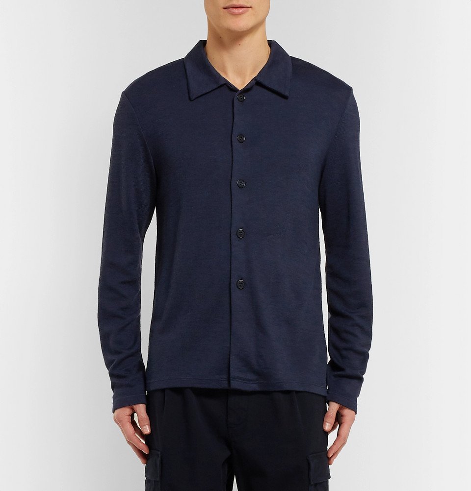 Barena - Mesola Stretch-Knit Shirt - Men - Navy Barena