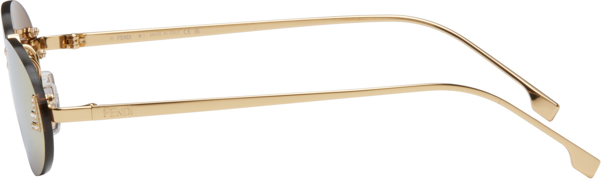 Fendi Gold 'Fendi First' Crystal Sunglasses Fendi