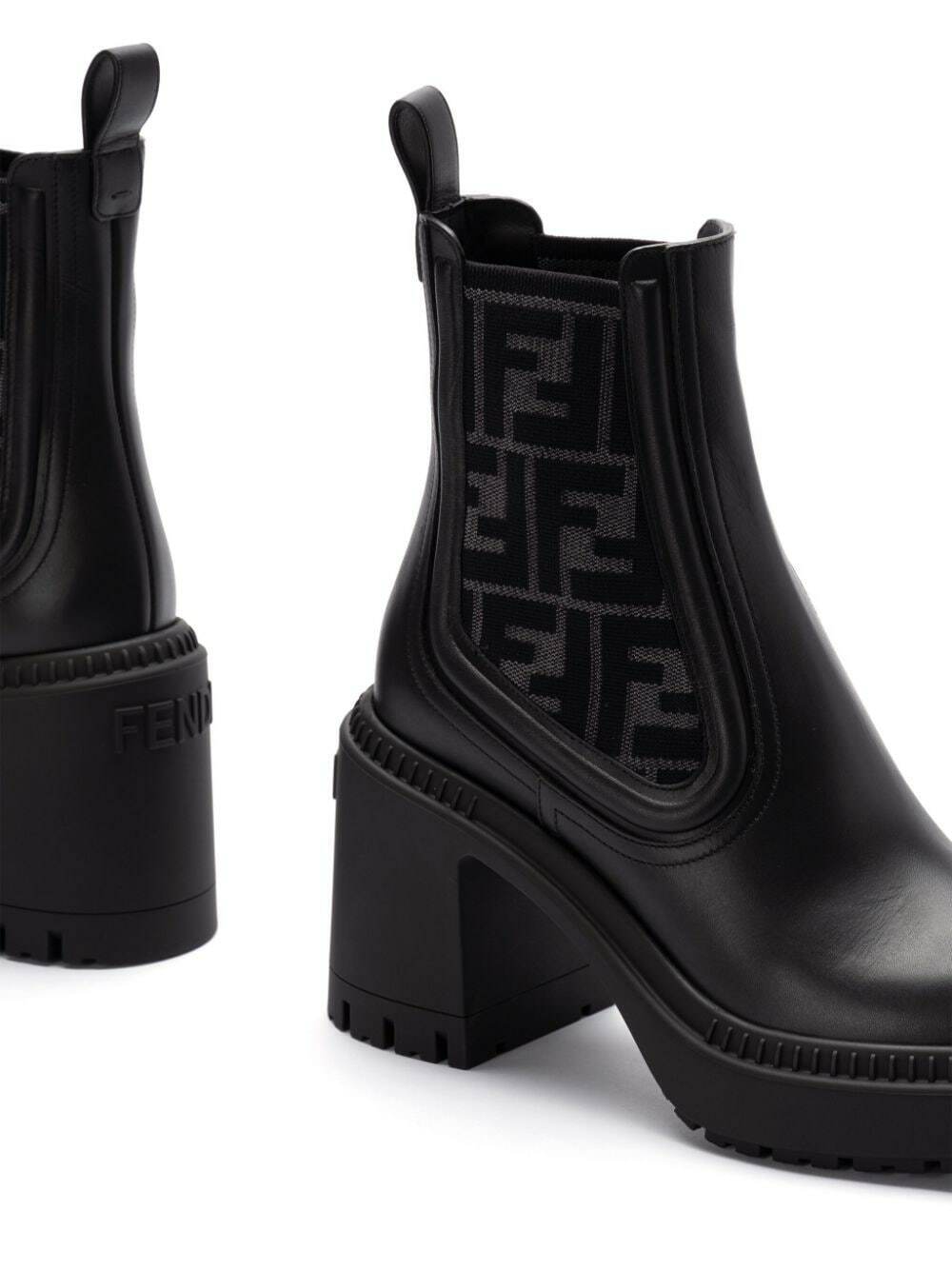 FENDI - Domino Leather Boots Fendi