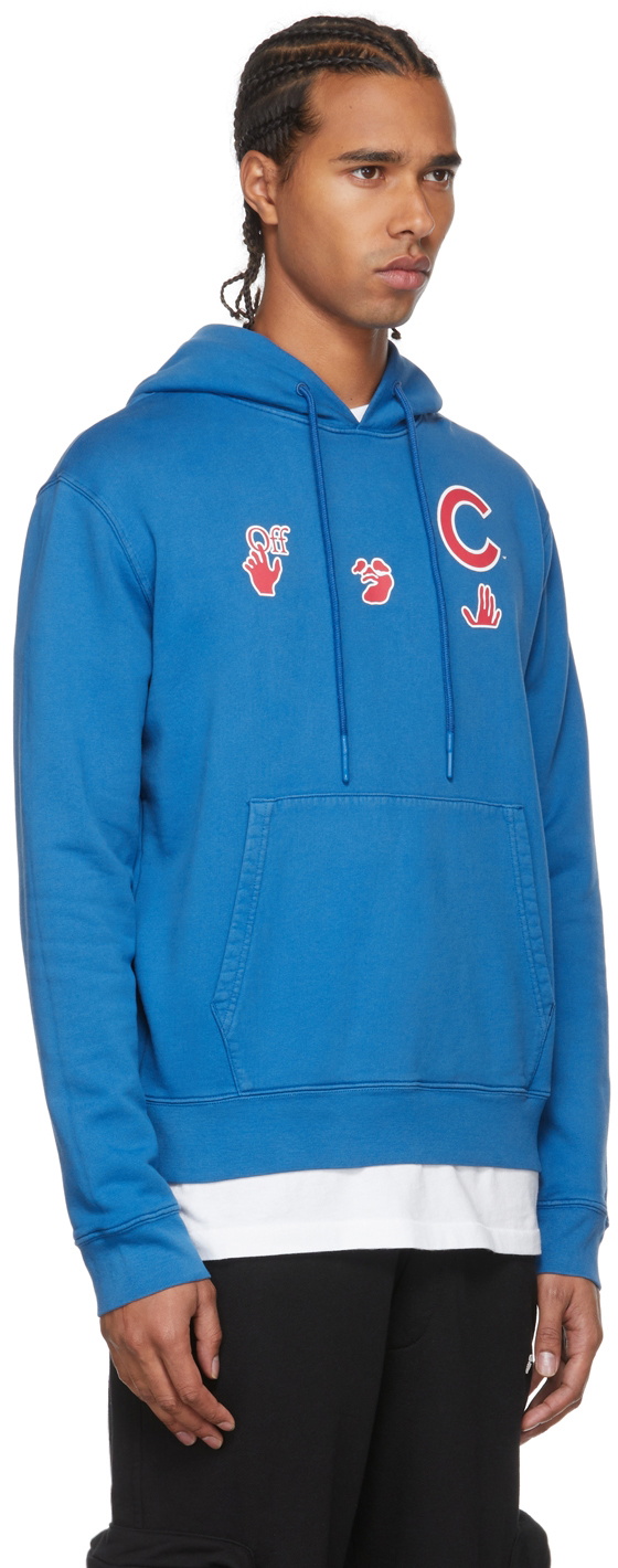 Off-White Blue MLB Edition Chicago Cubs Hoodie Off-White