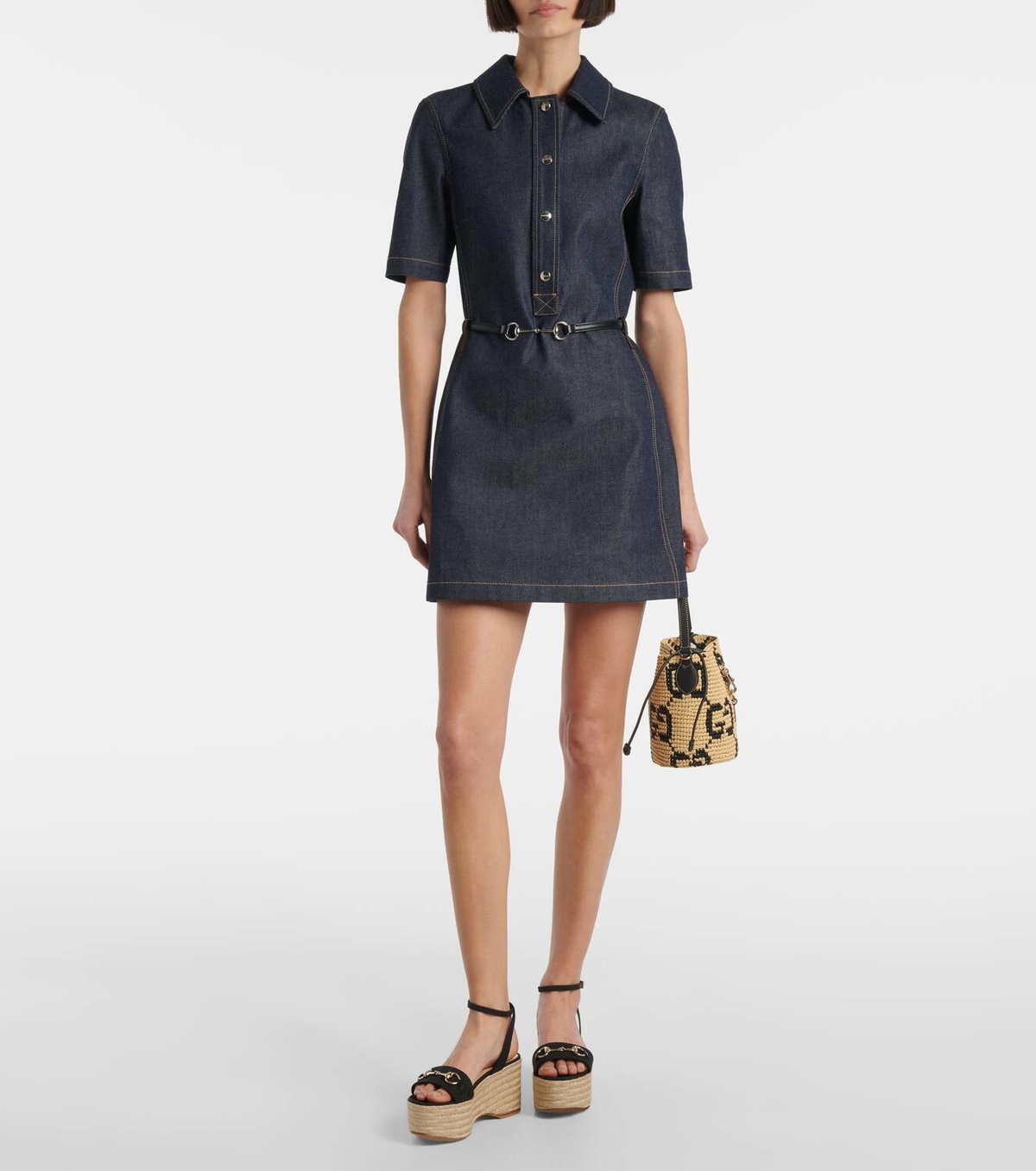 Gucci Lady Horsebit suede espadrille wedges Gucci