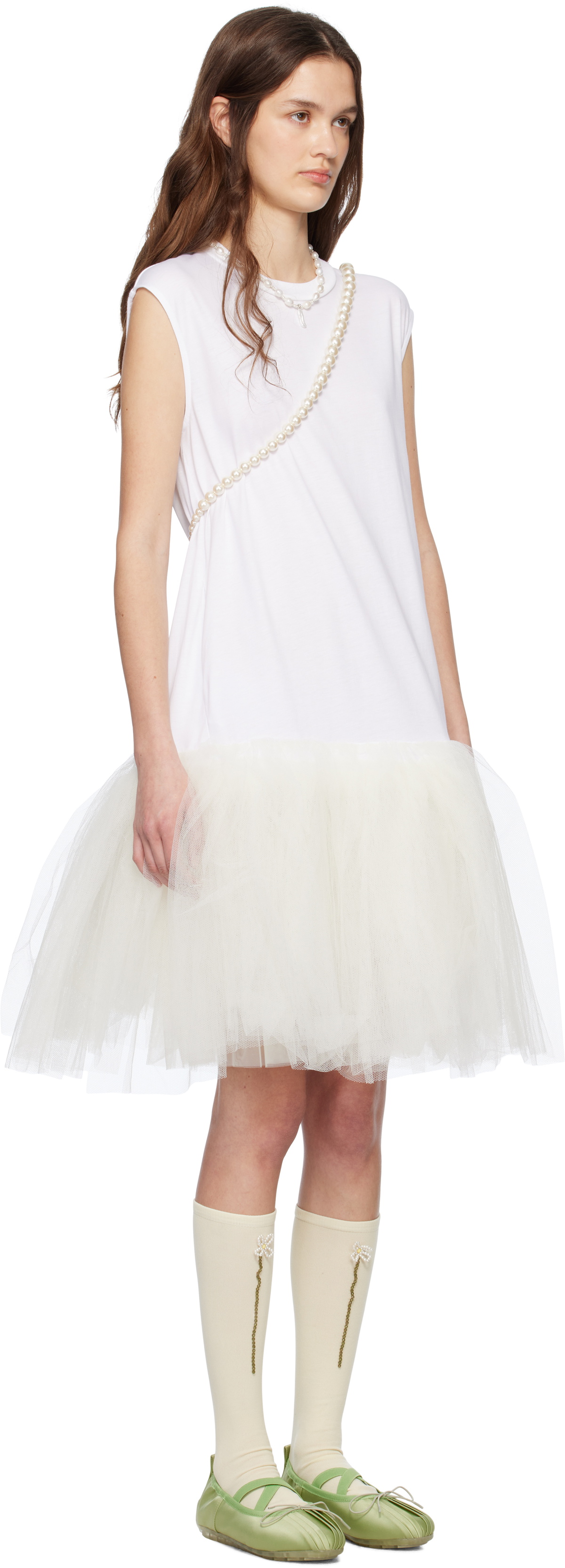 Simone Rocha White Relaxed Ballet Tutu Midi Dress Simone Rocha