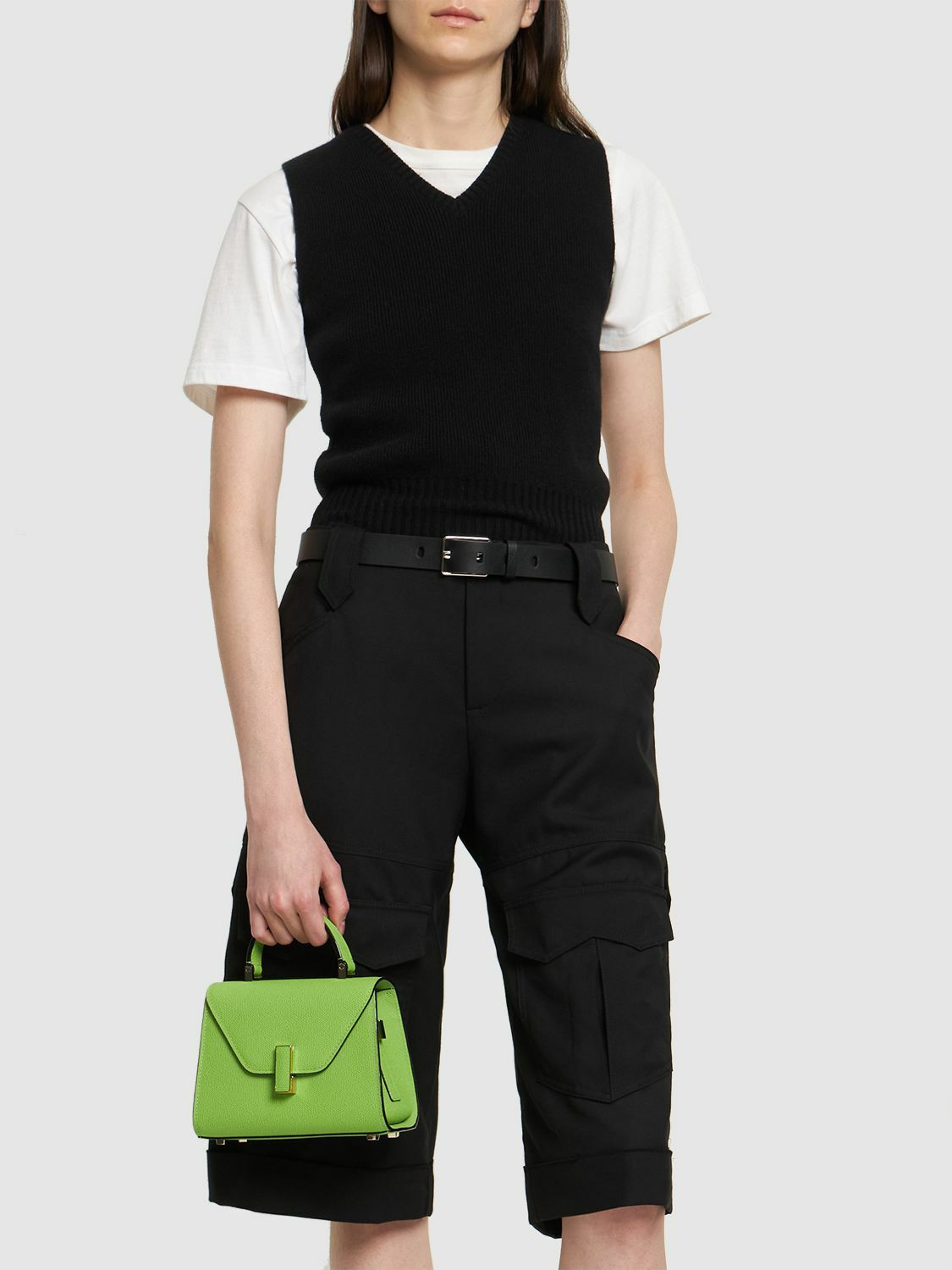 VALEXTRA - Micro Iside Grain Leather Top Handle Bag Valextra