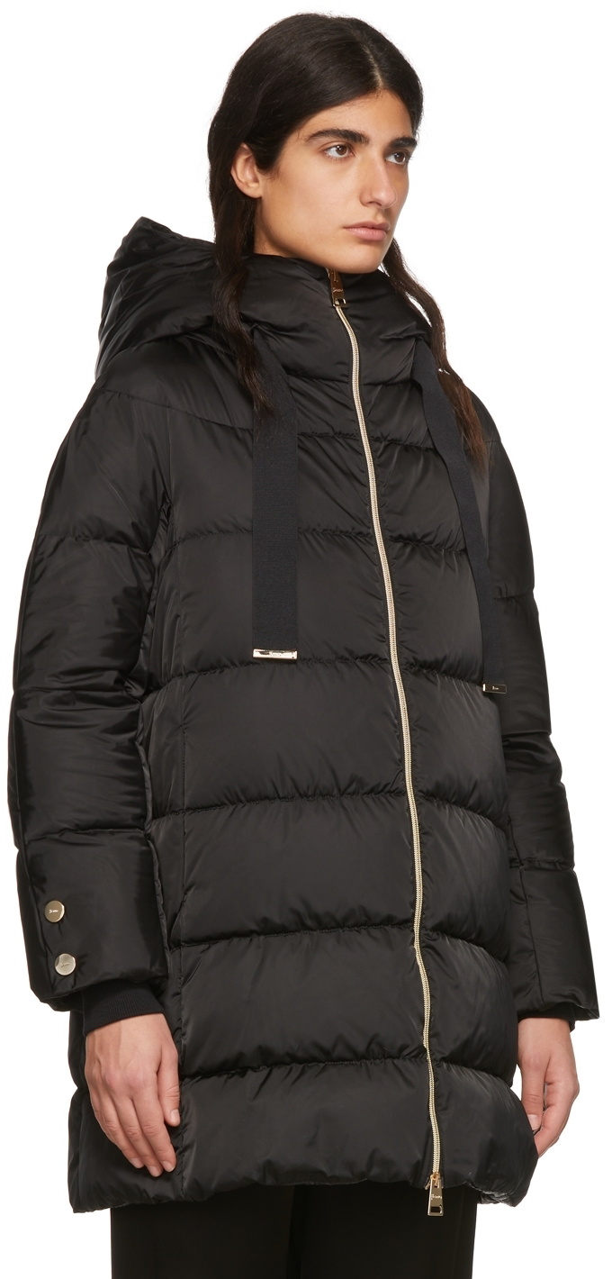 Herno Black A-Line Down Coat Herno