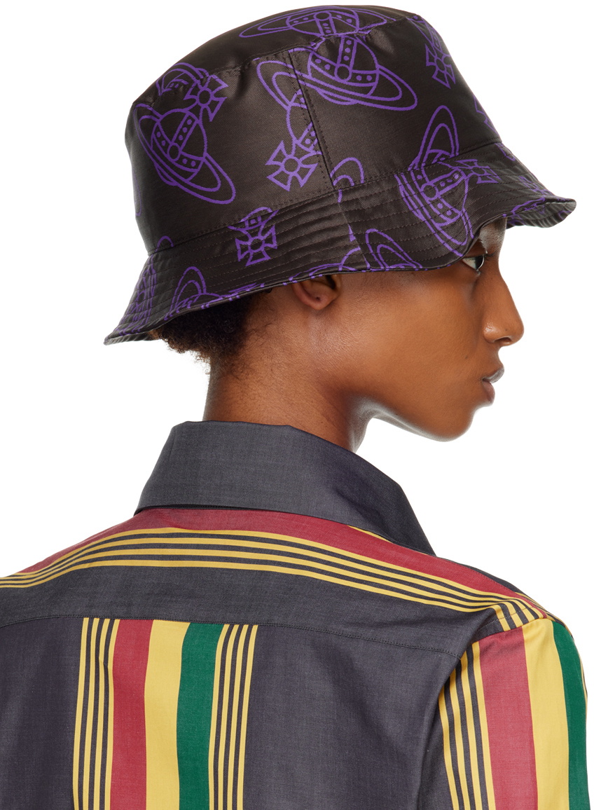 Vivienne Westwood Brown & Purple Orb Lining Bucket Hat Vivienne Westwood