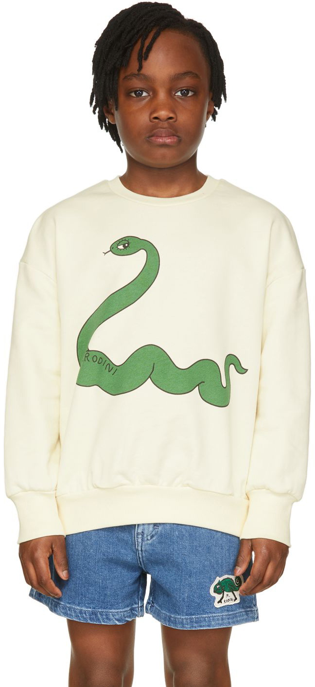Mini Rodini Kids Off-White Snake Sweatshirt Mini Rodini